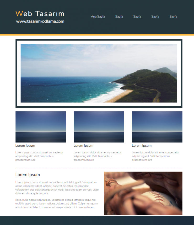HTML CSS Web Site Örnekleri 4 – Tasarım Kodlama
